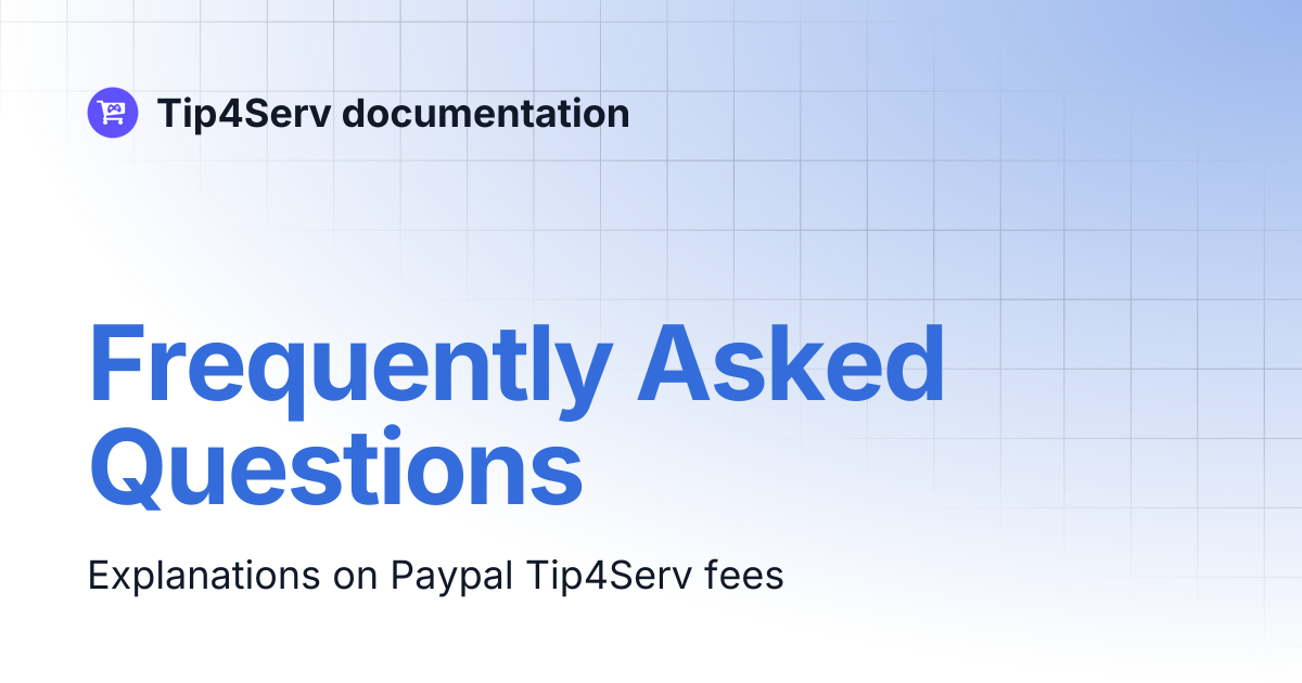 Frequently Asked Questions | Tip4Serv documentation