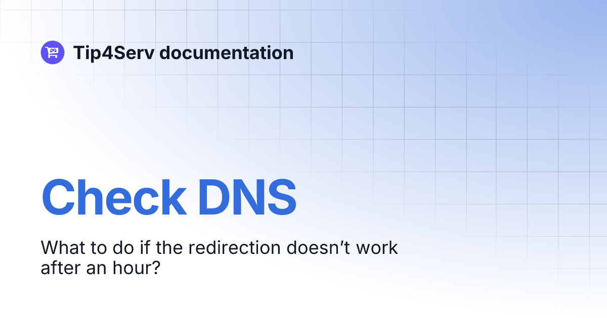 Check DNS | Tip4Serv documentation