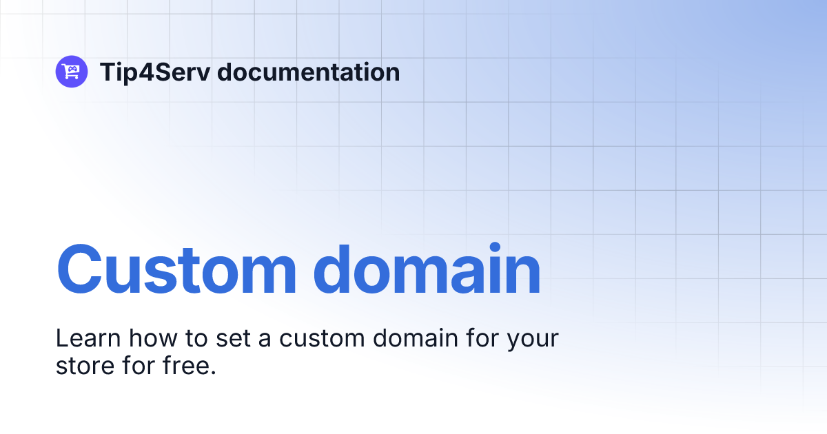 Custom domain | Tip4Serv documentation