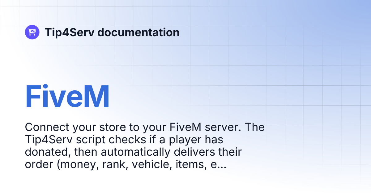 FiveM | Tip4Serv documentation