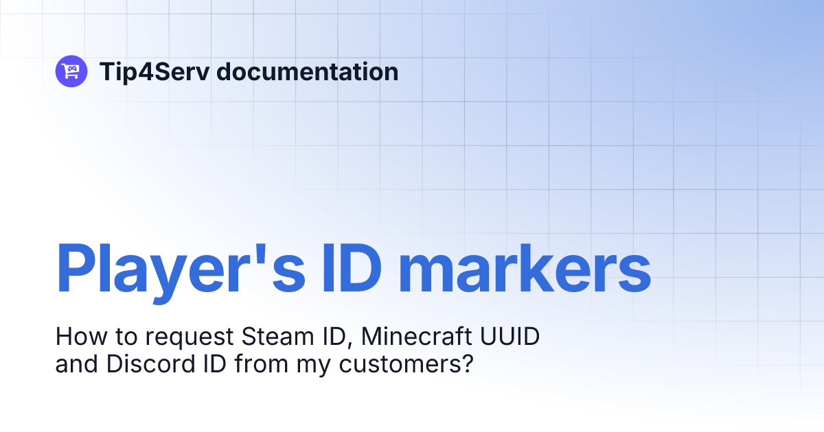 Player's ID markers | Tip4Serv documentation